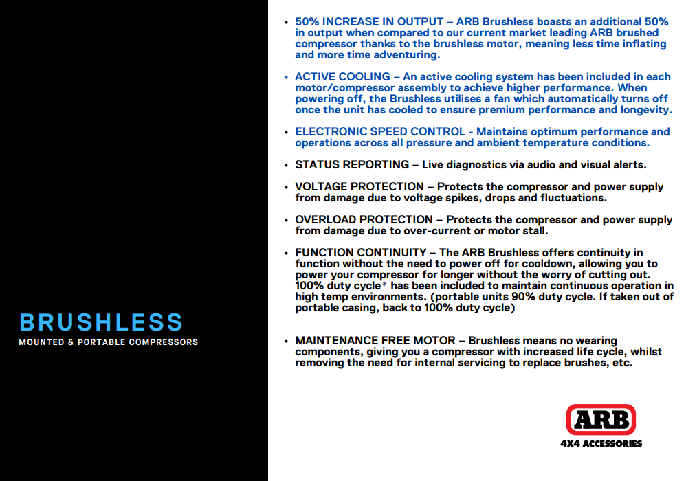 Brushless Compressor Info – ARB 4x4 Accessories - USA